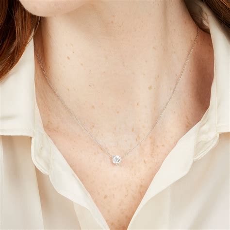 One Carat Lab Grown Diamond Solitaire Pendant 100ct Diamond