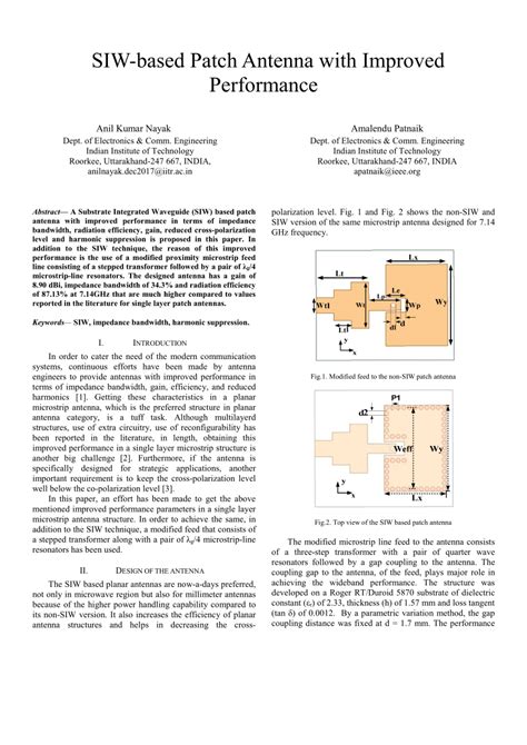 Pdf Slw Based Patch Antenna With Improved Performance