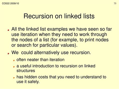 Ppt Recursion On Linked Lists Powerpoint Presentation Free Download Id1486021