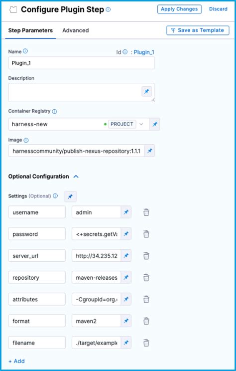 Upload Artifacts To Sonatype Nexus Harness Developer Hub