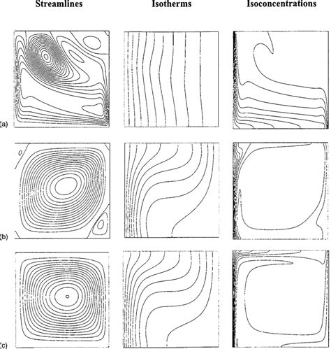 Effect Of N On Flow Isothermal And Isoconcentrations Patterns In