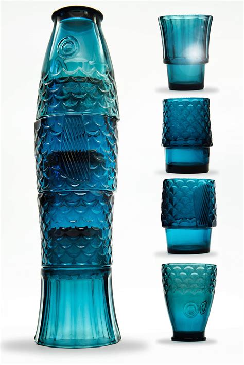 Gökotta Set Of 4 Stacking Japanese Koi Carp Drinking Glasses