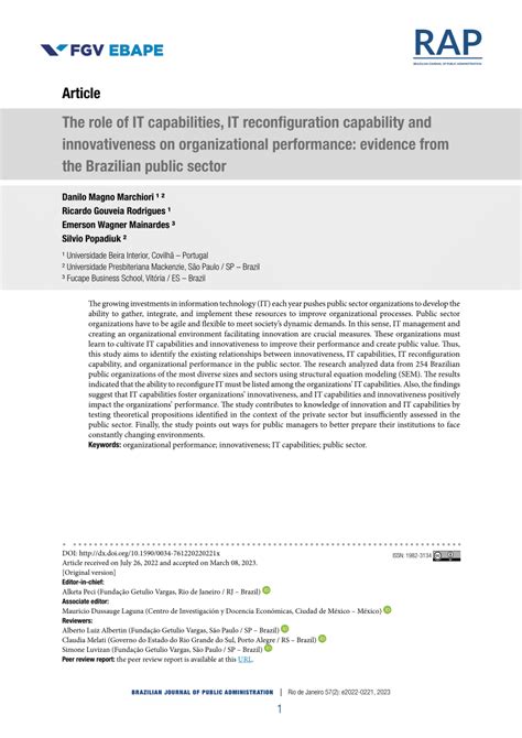 Pdf The Role Of It Capabilities It Reconfiguration Capability And Innovativeness On