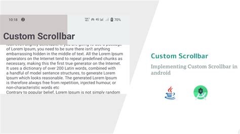 how to implement a custom scrollbar in android scrollview step by