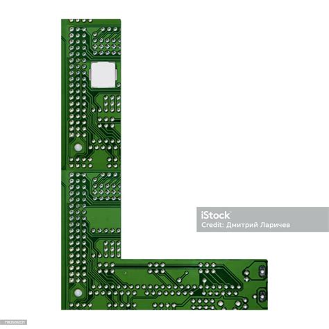 문자 L 회로 기판 스타일의 알파벳 흰색에 격리 된 디지털 하이테크 편지 3d 일러스트레이션 3차원 형태에 대한 스톡 사진 및 기타 이미지 Istock