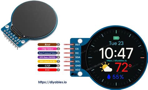 Esp32 128 인치 원형 Tft Lcd 디스플레이 모듈