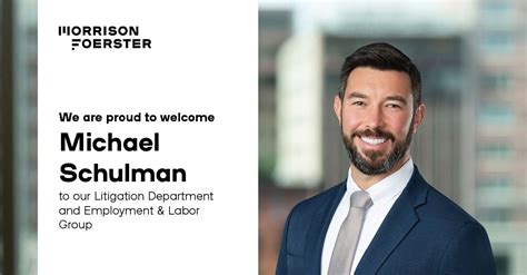 I Am Excited And Honored To Join A Wonderful Group Of New Colleagues At Morrison Foerster I