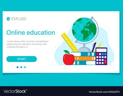 Online Education Web Banner Design Royalty Free Vector Image