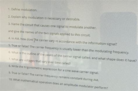 Solved Define Modulation Explain Why Modulation Is Chegg