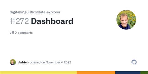 Dashboard Issue 272 Digitallinguistics Data Explorer GitHub