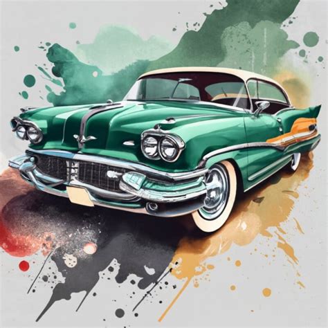 T Shirt Design Green Oldsmobile Super 88 Car 1956 Png File