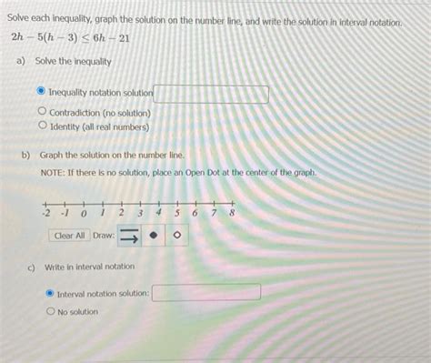 solved solve each inequality graph the solution on the