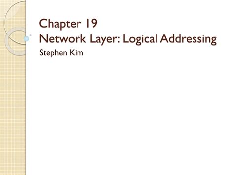 PPT Chapter Network Layer Logical Addressing PowerPoint Presentation ID