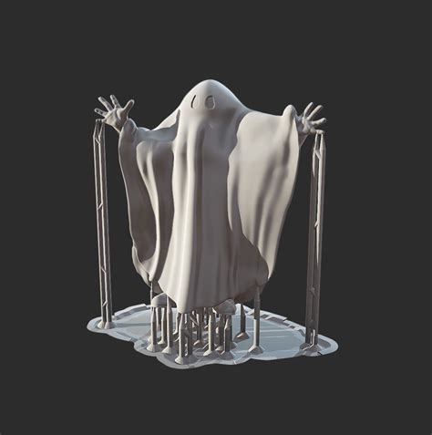 Halloween Cute Ghost Stl For 3d Printing Digital File Etsy
