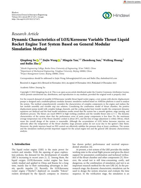 Dynamic Characteristics Of Lox Kerosene Variable Thrust Liquidrocket Engine Test System Based On