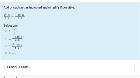 Solved Add Or Subtract As Indicated And Simplify If Chegg