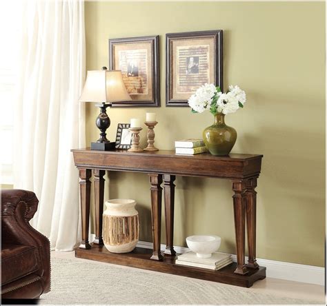 Darby Home Co Graceful Garrison Oak Console Table For Stylish Interiors Wayfair
