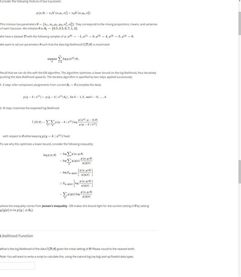 Consider The Following Mixture Of Two Gaussians