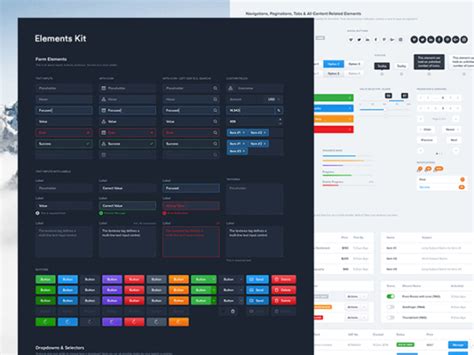 Elements Dashboard UI Kit For Photoshop And Sketch Freebiesbug