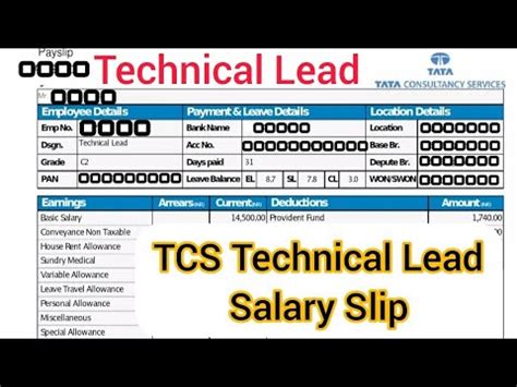 Tcs Technical Lead Salary Tcs Salary Structure Tcs System Engineer