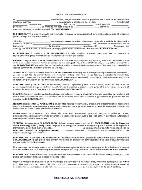 Poder De Representacion Pdf