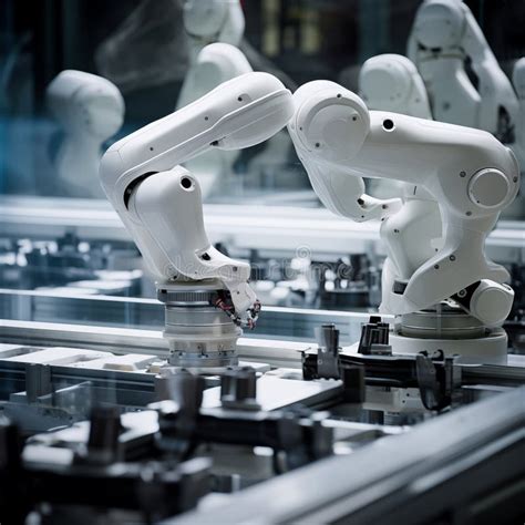 Automated Robotic Arms Assembly Working In Laboratory Generative Ai Stock Image Image Of