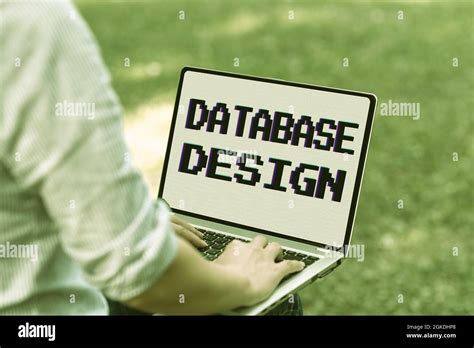 Text Sign Showing Database Design Business Showcase Organisation Of
