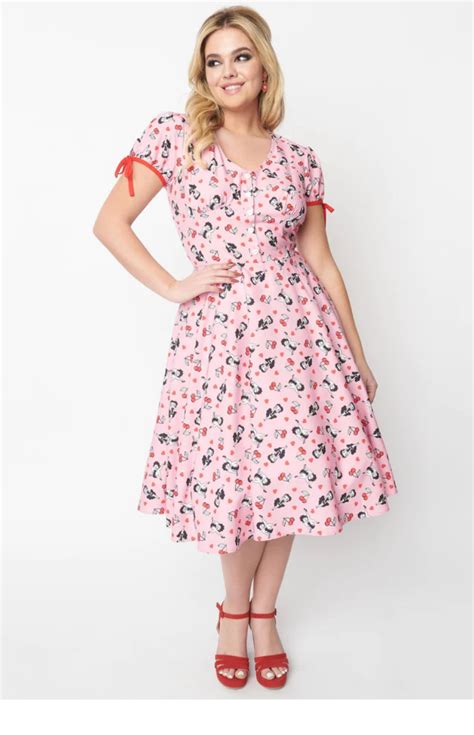 Betty Boop X Unique Vintage Pink Cherry Dress Clearance Only Xsmal Lana Rose Fashion