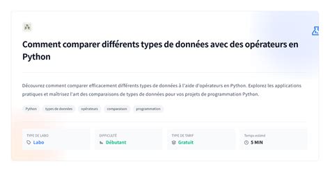 Comment Comparer Différents Types De Données Avec Des Opérateurs En Python Labex