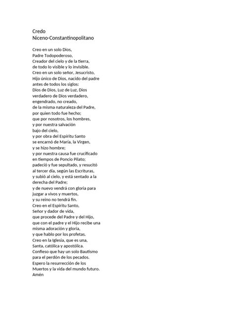 Credo Niceno Constantinopolitano Explicado Pdf