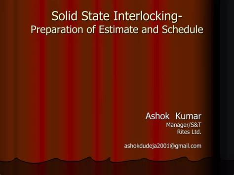 PPT Solid State Interlocking Preparation Of Estimate And Schedule PowerPoint Presentation