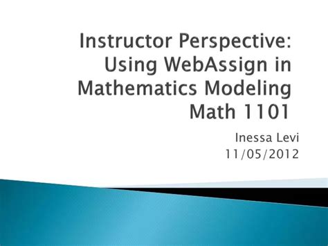 ppt instructor perspective using webassign in mathematics modeling