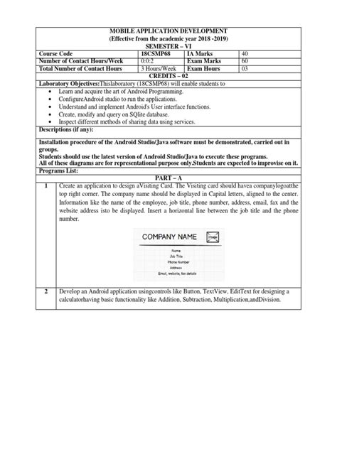 18csmp68 lab manual pdf web application mobile app