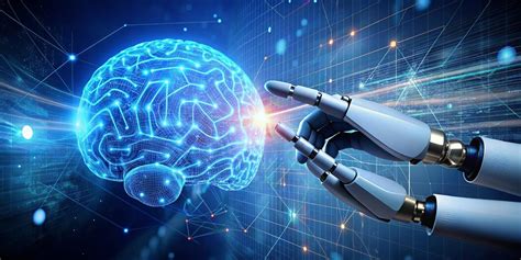 Premium Photo Machine Learning Hand Of Robot Touching On Binary Data