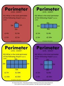 Perimeter Of Rectangles And Squares Activity Task Cards Imperial
