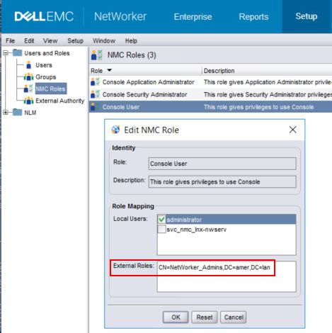 NetWorker When Attempting To Log In With AD LDAP User Getting You Do Not Have Privileges To