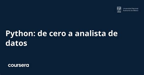 Python De Cero A Analista De Datos Coursera