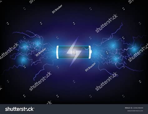 Electric Battery Energy Vector Illustration Dark Stock Vector Royalty