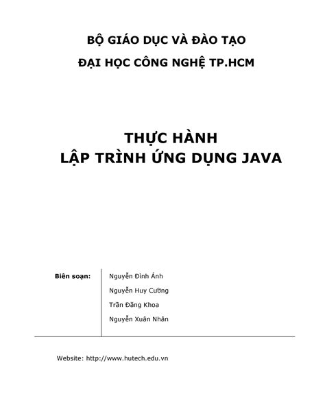 Lab1 Java Core Ddffa BỘ GiÁo DỤc VÀ ĐÀo TẠo ĐẠi HỌc CÔng NghỆ Tp ThỰc HÀnh LẬp TrÌnh Ứng