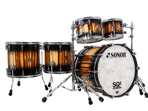 Sonor Sq2 Kit Black Burst Over African Marble Graham Russell Drums