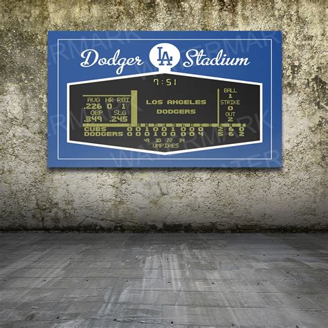 Print Of Dodger Stadium Scoreboard Available On Canvas Matter Paper