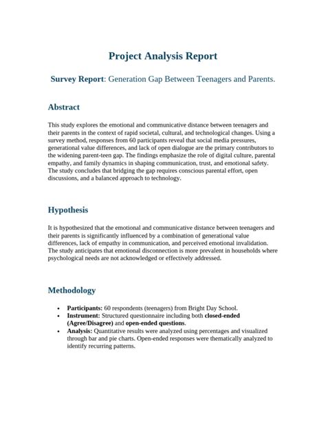 Project Analysis Report Lajja Pdf Adolescence Empathy