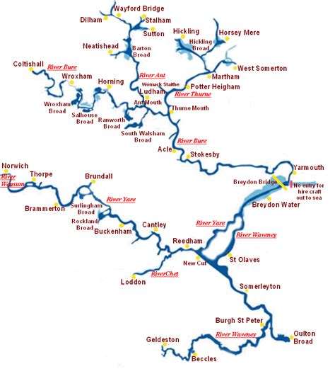 Map Of Norfolk Broads Norfolk Broads Norfolk Map