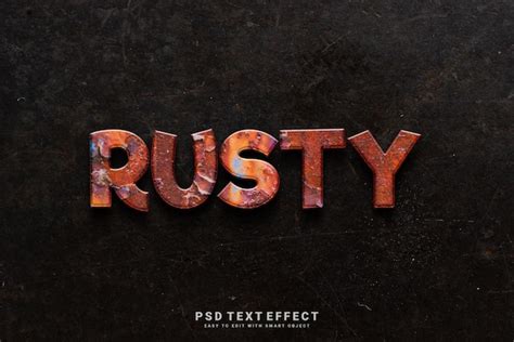 Premium Psd Rusty Text Effect