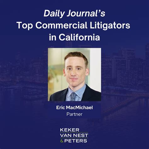 Congratulations To Eric Macmichael For Being Named One Of The Daily