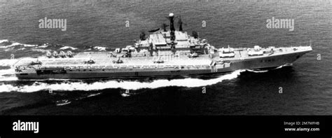 A Port Beam View Of A Soviet Moskva Class Helicopter Cruiser Underway