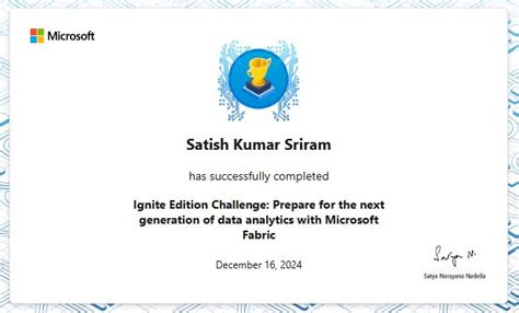Satish Kumar Sriram On Linkedin Microsoftfabric Dataengineering Azure Learning Cloudcomputing