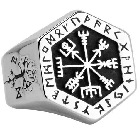 Nordic Viking Totem Compass Ring Historical Recreation