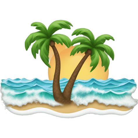 Hawaii Beach Waves Emoji Ai Emoji Generator