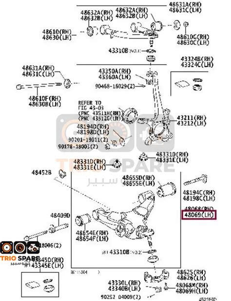 Toyota Landcruiser Arm Sub Assy Front Suspension Lower No1 Lh 2008 2021 4806960030